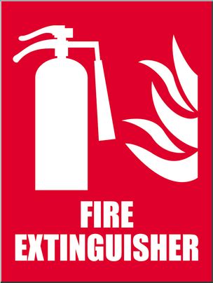 Clip Art Signs Fire Extinguisher 1 Color Abcteach