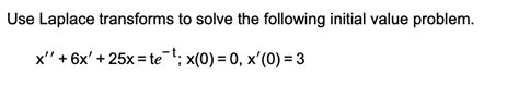 solved use laplace transforms to solve the following initial