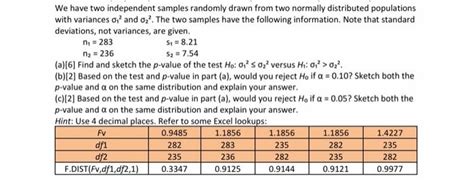 We Have Two Independent Samples Randomly Drawn From