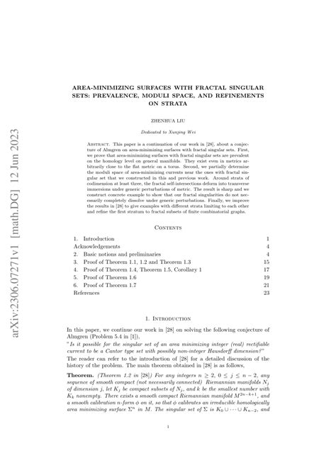 Pdf Area Minimizing Surfaces With Fractal Singular Sets Prevalence Moduli Space And