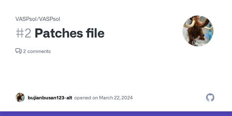 Patches File · Issue 2 · Vaspsolvaspsol · Github