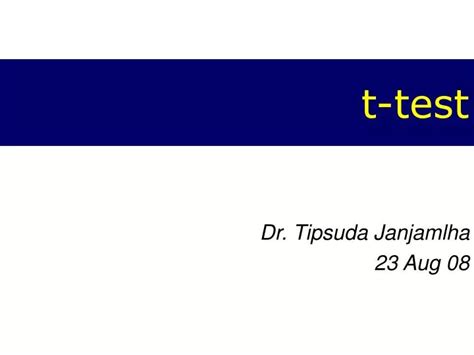 PPT T Test PowerPoint Presentation Free Download ID 3836473