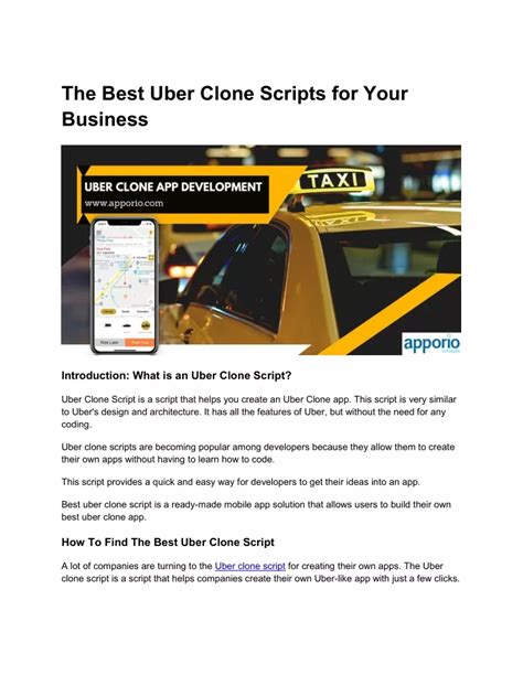 ppt best uber clone scripts for your business powerpoint presentation