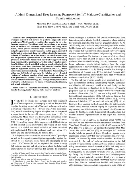pdf a multi dimensional deep learning framework for iot malware
