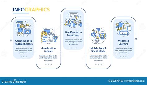 Gamification Trends Rectangle Infographic Template Stock Vector