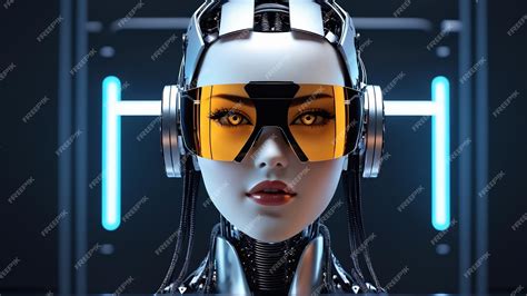 Premium Photo Futuristic Robot Ai Robot Thinking Robot Android Head Humanoid Head Portrait
