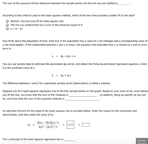 solved 1 the least squares criterion sse ssr and sst in