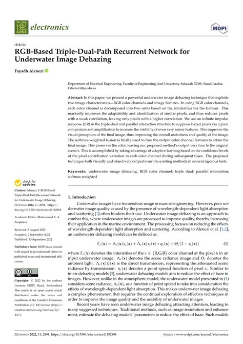 Pdf Rgb Based Triple Dual Path Recurrent Network For Underwater Image Dehazing