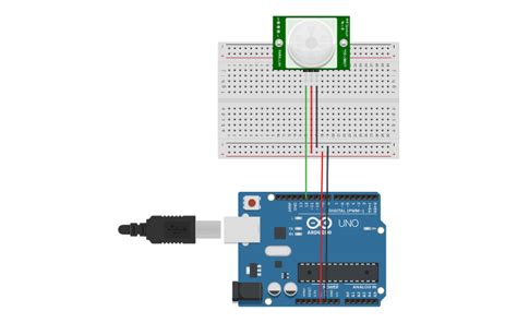 Circuit Design Пироэлектрический ИК датчик движения Tinkercad