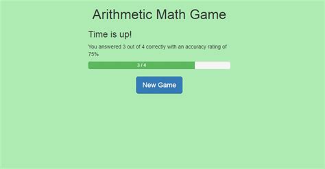 Arithmetic Math Game Using Html And Css In Vanillajs With Source Code