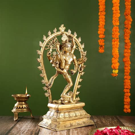 Intricate Brass Nataraja Statue 18 Height Urdhava Tandava Pose