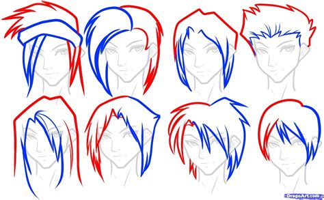Как нарисовать волосы мальчику поэтапно