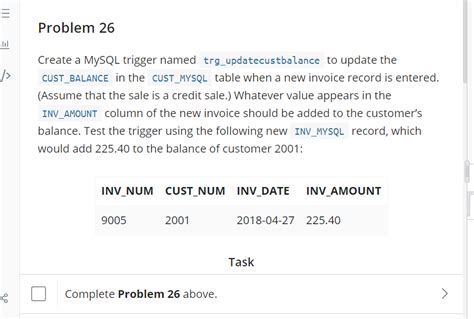 Solved Iii Problem 26 Create A Mysql Trigger Named