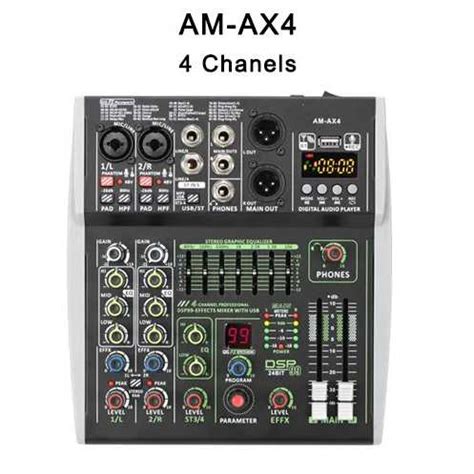 Jual LOMEHO Mixer Audio Digital 4 Channel DSP 99 Effects | Jakmall.com