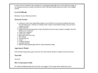 Science Experiment And Science Fair Information PPT