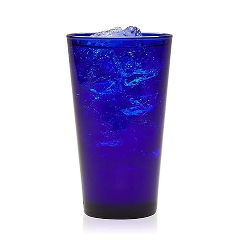 Cobalt Blue Drinking Glasses Classic Design Flare Tumbler Glasses Set Of 8
