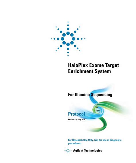 Pdf Haloplex Exome Target Enrichment System Agilent · Haloplex