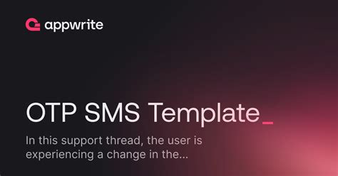 Otp Sms Template Threads Appwrite