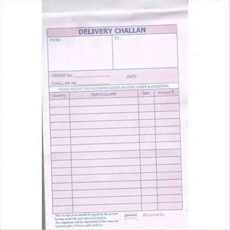 Delivery Challan Book Print Size A3 At ₹ 55piece In Pune Id