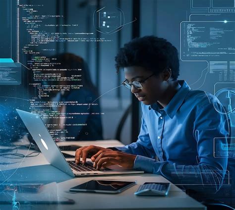 Coder Engineer Working With His Pc Premium Ai Generated Image