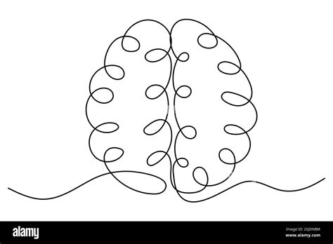 Human Brain Continuous One Line Drawing Concept Of Hand Drawn Minimalism Style Brain Line Art