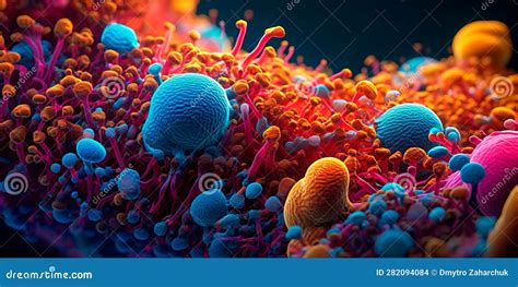 Bacterium Under A Microscope Showing Its Details And Structure Royalty Free Stock Image