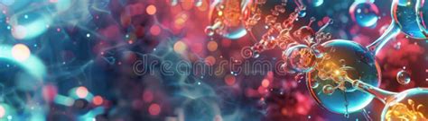 Abstract Molecular Structures With Vibrant Colors Stock Illustration
