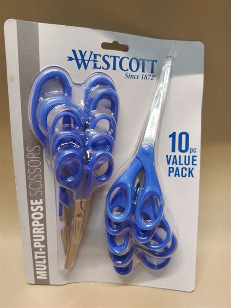 Wescott Jumbo Variety Set Of 10 Scissors Blue Color Craft Office Home