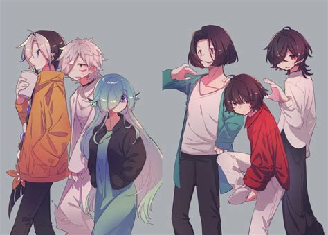 Safebooru 1girl 5boys Absurdres Ahoge Black Hair Blue Eyes Brown Hair