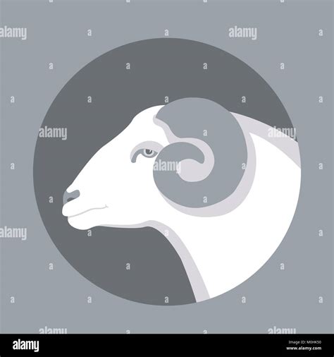 Ram Head Flat Style Vector Illustration Profile Side Stock Vector Image And Art Alamy