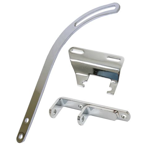 Chrome Header Mount Alternator Bracket Kit Sb Chevy With Short Water