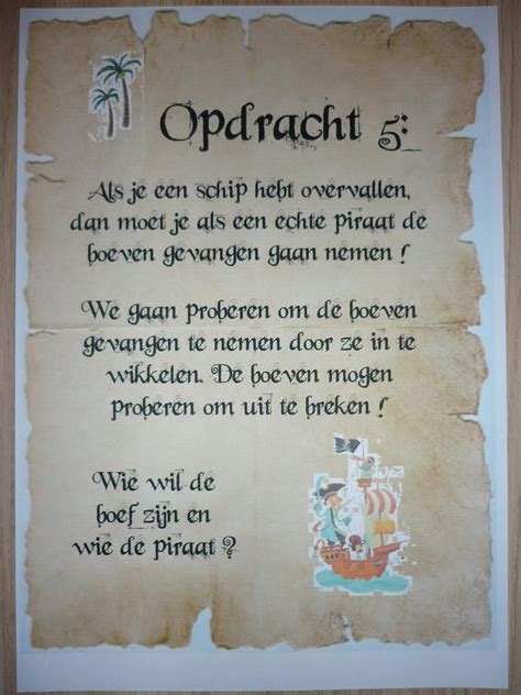 Draaiboek Piratenfeestje Traktaties Kindertraktaties Traktatie Inspiratie Piraten Feestje