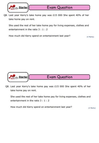 Ks4 Maths Ratio To Linear Function Teaching Resources