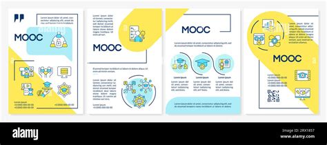 Brochure Template With Mooc Thin Line Icons Stock Vector Image And Art Alamy