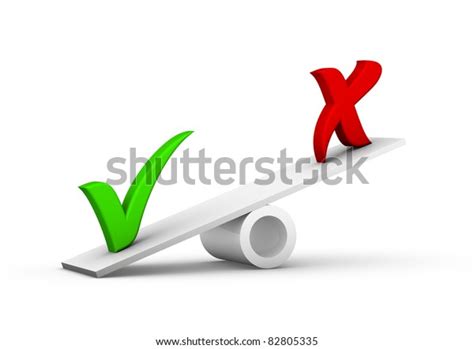 Positive Negative Check Marks On Seesaw Stock Illustration 82805335