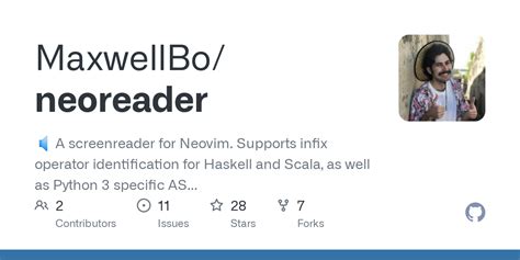 Github Maxwellbo Neoreader Speaker A Screenreader For Neovim Supports Infix Operator