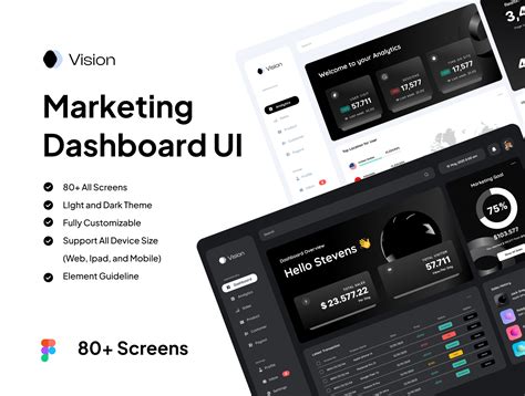 简洁炫酷的质感营销大数据管理仪表板后台界面设计dashboard ui素材xd figma sketch ui社