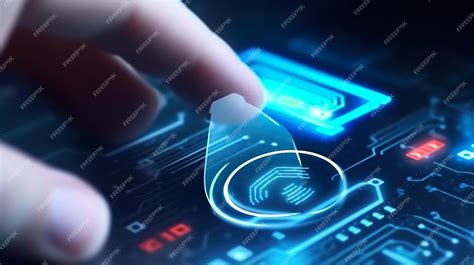 Premium Ai Image User Authentication System With On Virtual Screen Fingerprint Scanning