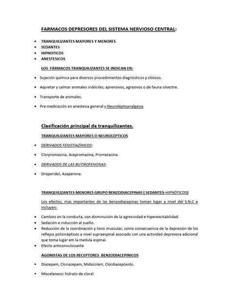 DEPRESORES DEL SNC | PDF