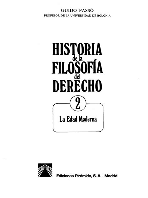 Guido Fasso Historia De La Filosofia Del Derecho 2 Pdf