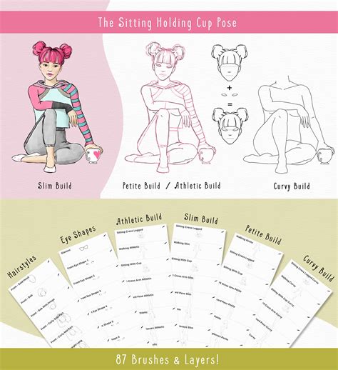 Procreate Brushes Body Builder Brush Set Female Edition Etsy