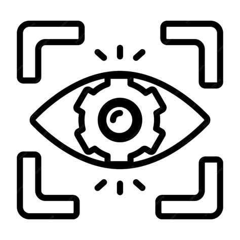 Premium Vector A Line Design Icon Of Iris Recognition