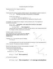Kinematic Equations And Graphs Understanding Displacement Course Hero