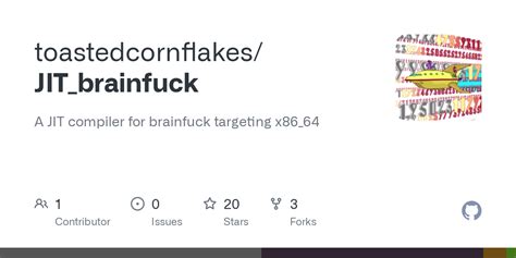 Github Toastedcornflakesjitbrainfuck A Jit Compiler For Brainfuck Targeting X8664