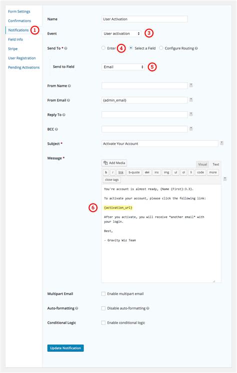 Customizing The User Activation Email For Gravity Forms Gravity Wiz