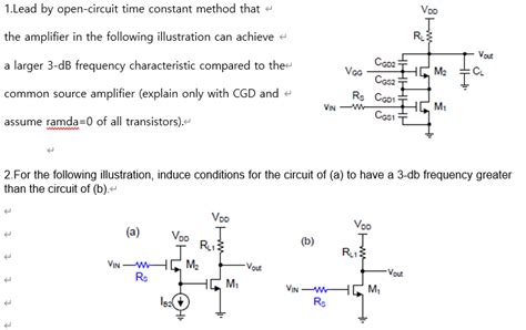 solved 1 lead by open circuit time constant method that the