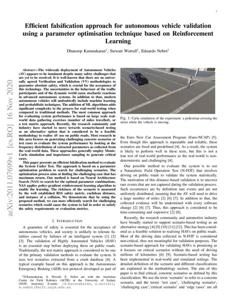 Efficient Falsification Approach For Autonomous Vehicle Validation Using A Parameter