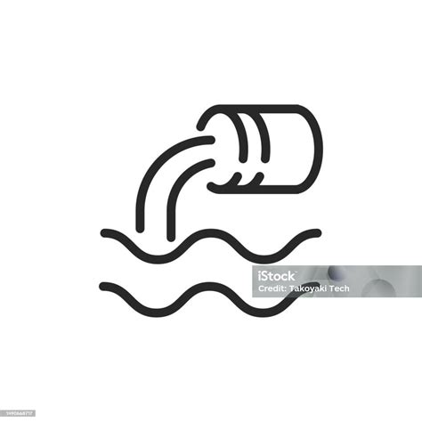 Ilustración De Icono De Contaminación Del Agua Tubería Industrial Que