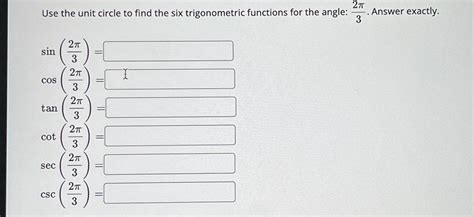 Solved Use The Unit Circle To Find The Six Trigonometric Chegg