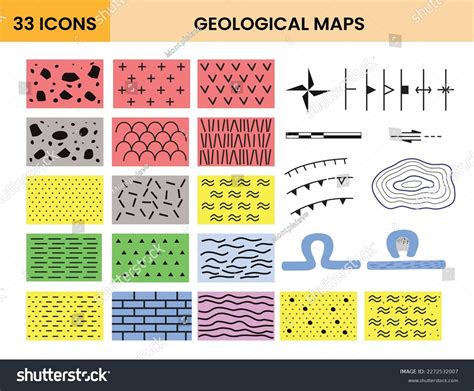 Bundle Geological Maps Symbol Rock Mineral Stock Vector Royalty Free 2272532007 Shutterstock